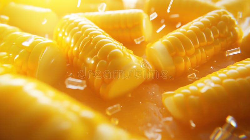 Golden Corn Kernels Close Up Stock Photo - Image of detail, nutrition ...