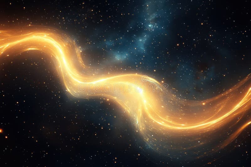 Golden Cosmic Swirl Creating Ethereal Patterns in Deep Space with ...