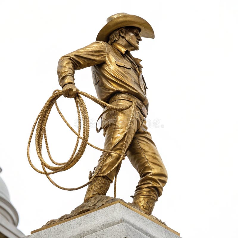 Golden Cowboy Isolated on White Background Stock Illustration ...