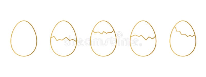 Golden cracked egg shells stock vector. Illustration of fragile - 268574287