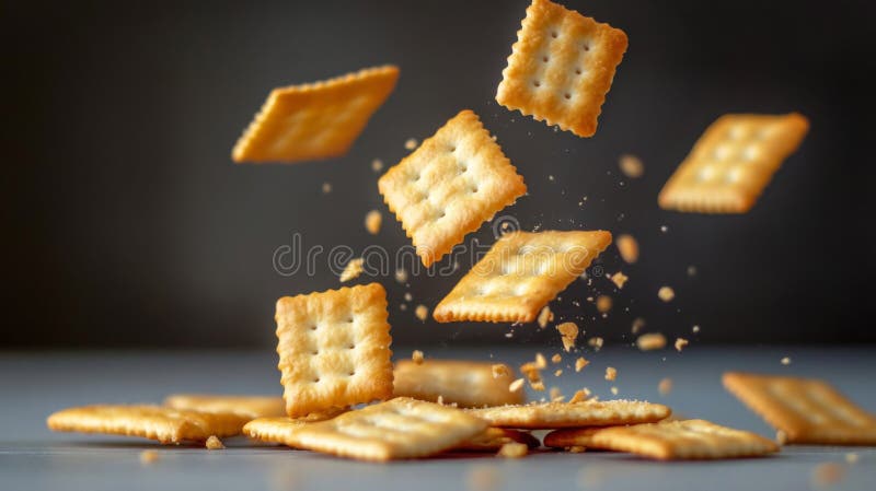 Golden Crackers Falling on Grey Surface Stock Illustration ...