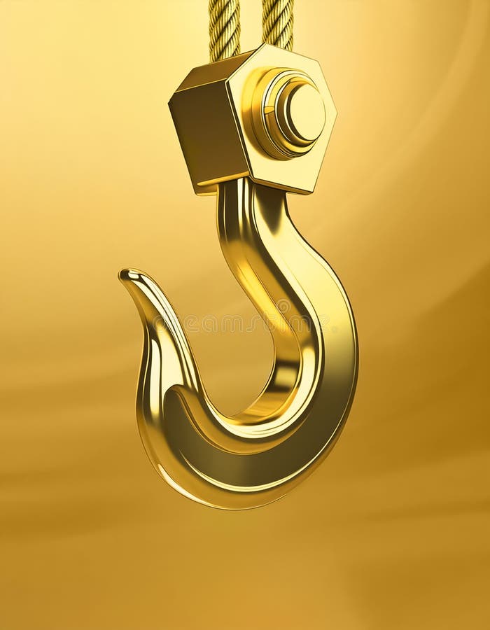 Golden crane hook stock illustration. Illustration of crane - 330885365