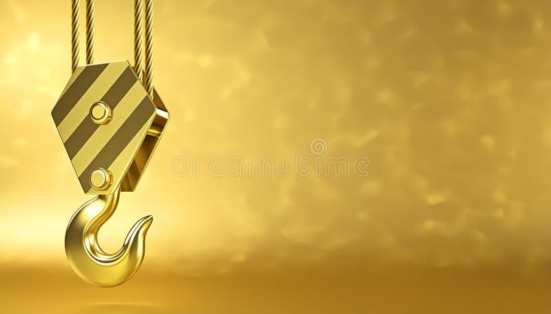 Golden crane hook stock illustration. Illustration of high - 333686268