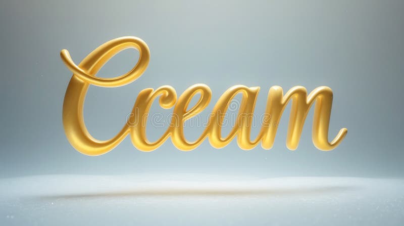 Golden Cream Lettering Displayed Against a Soft Light Background with ...