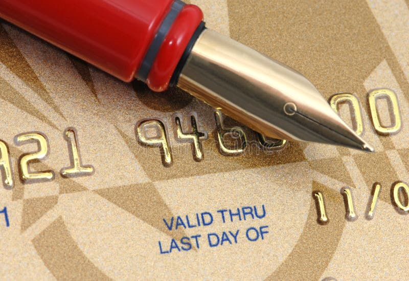 Golden credit card stock photo. Image of money, close - 2525860