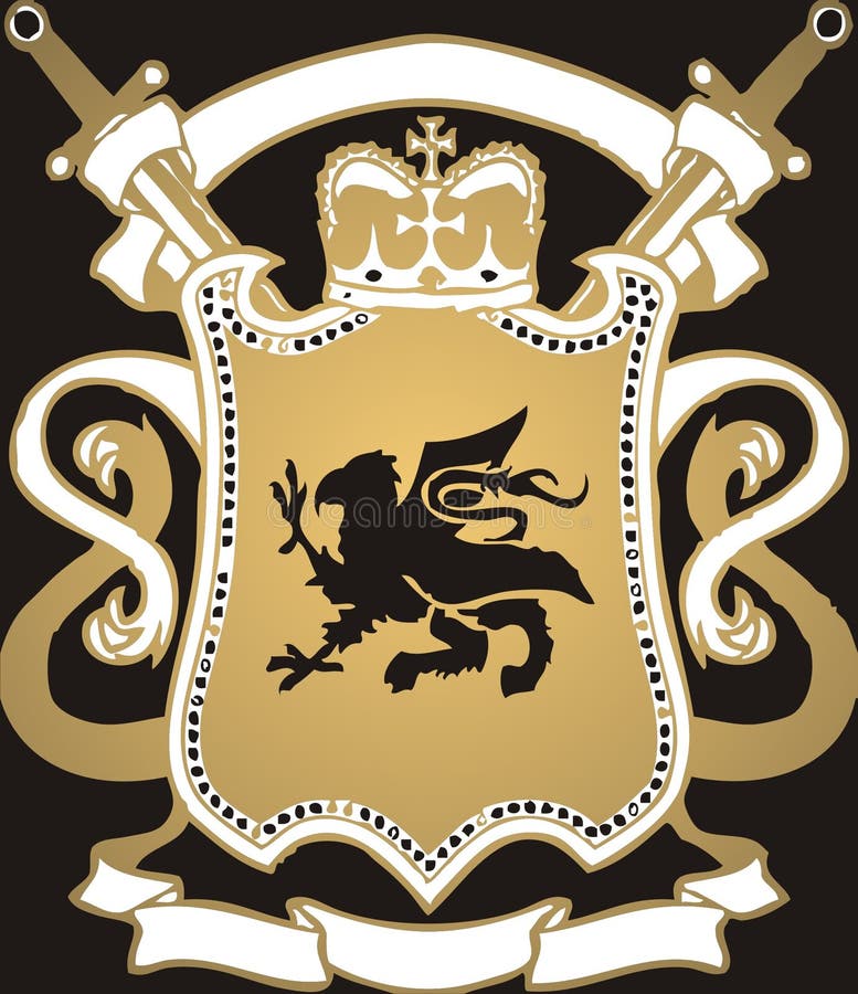 Golden leaf crest stock vector. Illustration of graphic - 32634855