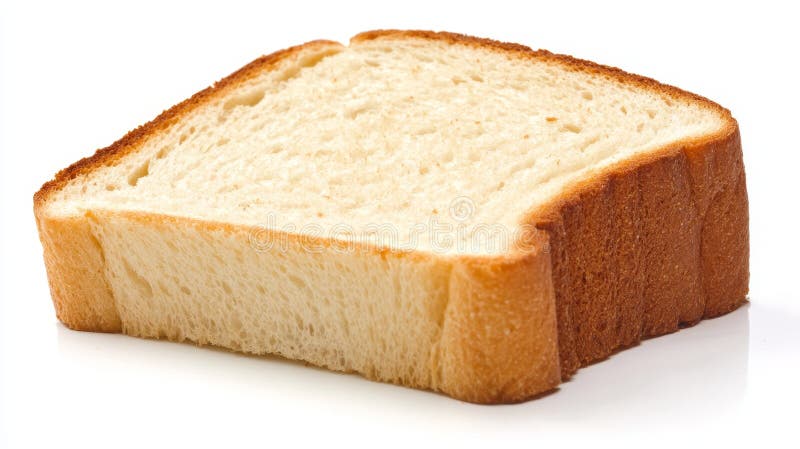 Golden Crisp Slice of Toasted Bread on White Background Stock ...