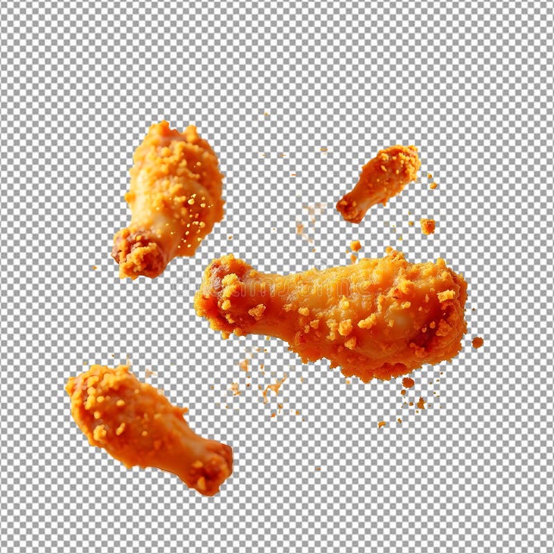 Golden Crispy Fried Chicken in Flight Stock Image - Illustration of ...