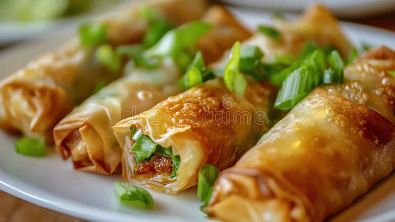 Golden Crispy Spring Rolls: a Delicious Asian Appetizer with Fresh ...