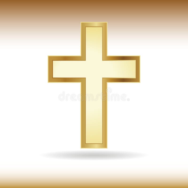 Christian Golden Cross with Light Stock Vector - Illustration of ...