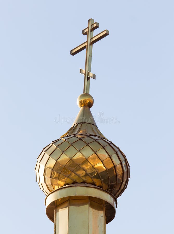 The Golden Cross on the Church of the Russian Orthodox Church Stock ...