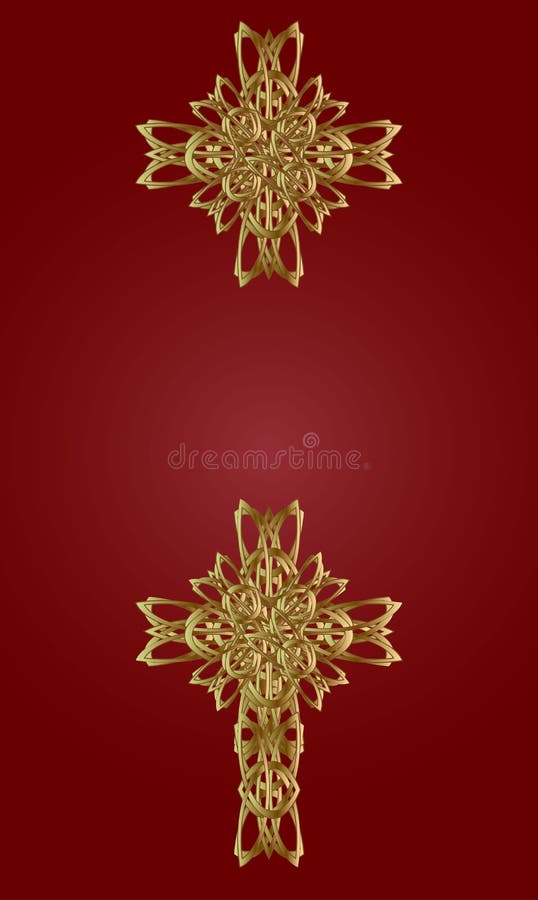 Golden cross stock vector. Illustration of gloss, label - 58216002