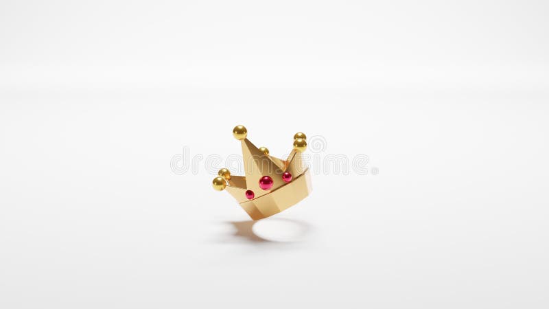 Golden Crown Floating or Levitating in the Air, 3D Render Stock ...