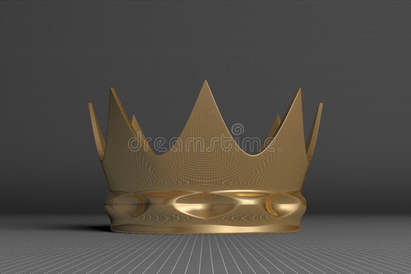 Golden crown on gray stock illustration. Illustration of nobility ...