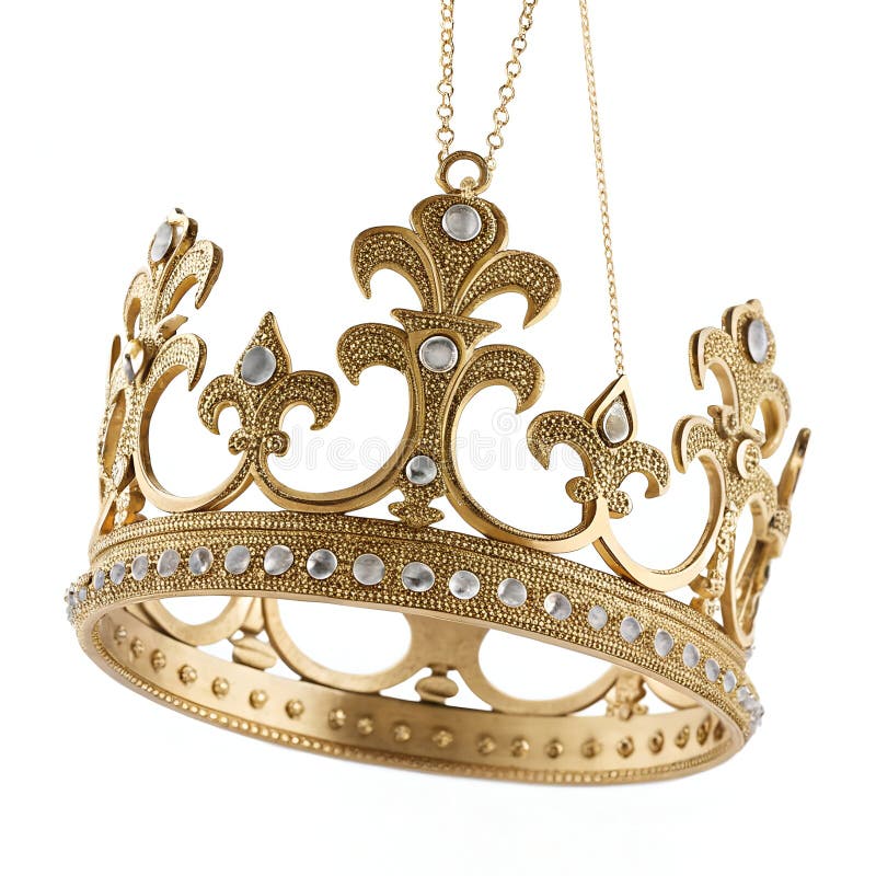 Golden Crown Hanging in Mid-air, Royal Elegance Isolated Stock ...