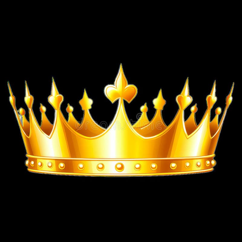 Golden Crown Isolated on Transparent Background for Royal Designs Stock ...