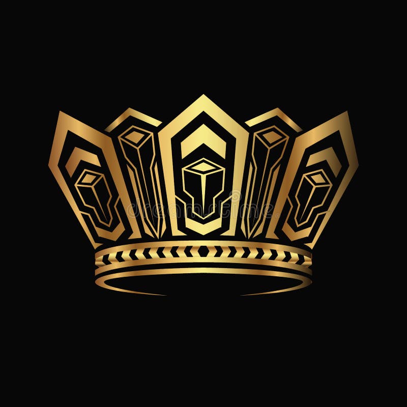 Golden Crown Logo Abstract Design Vector Stock Vector Illustration