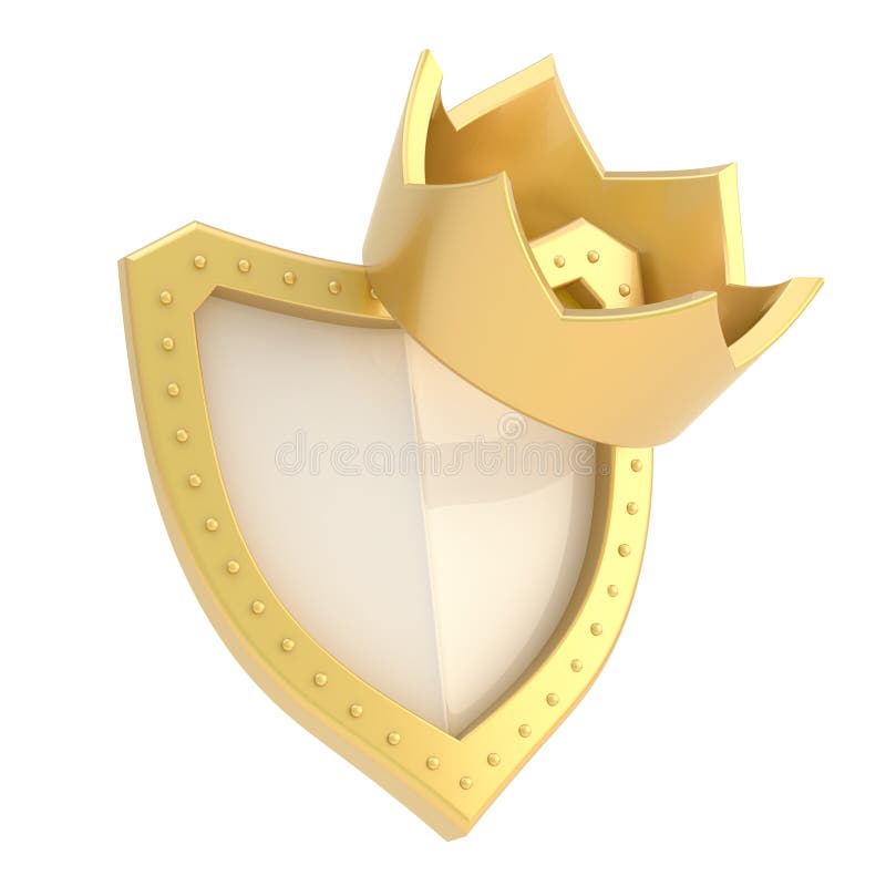 Golden Crown Over the Shield Stock Illustration - Illustration of ...