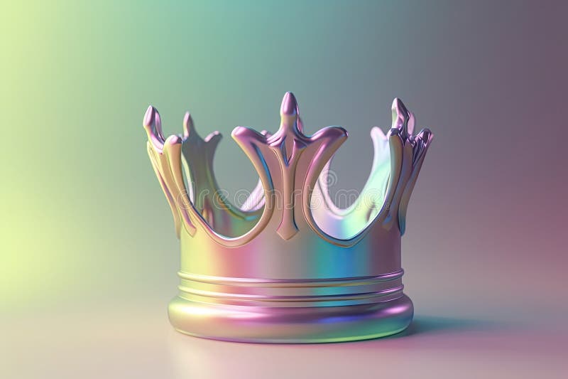 Golden Crown with a Reflective Surface on a Gradient Background Stock ...