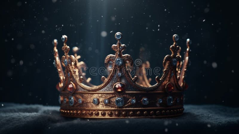 Gold Royal King Crown on Dark Background Stock Illustration ...
