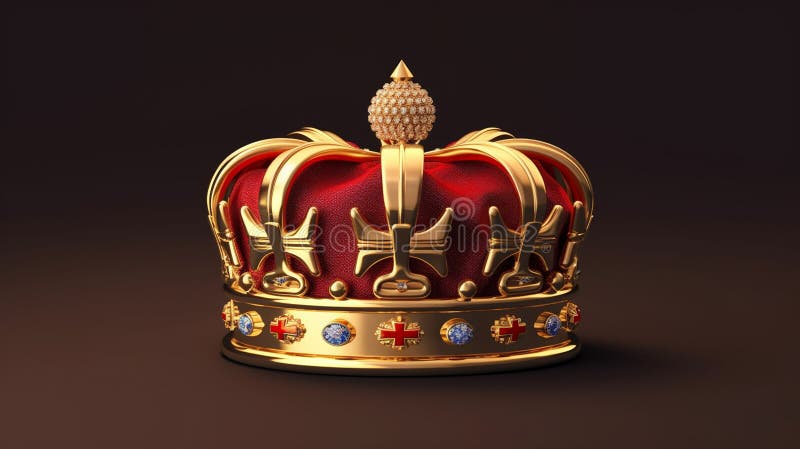 Golden with Red Color Royal King Crown Stock Illustration ...