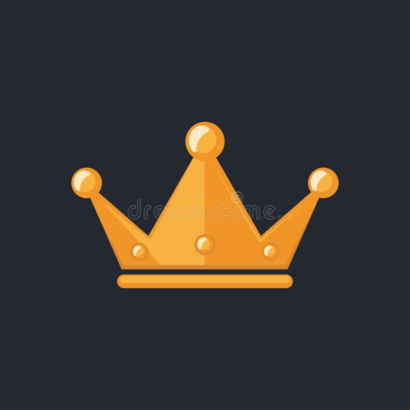Golden Crown Simple Vector Silhouette. Crown Symbol Collection on a Dark Background Stock ...
