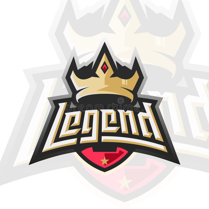 Golden Crown Sport Logo Template Compotition Team Stock Vector ...