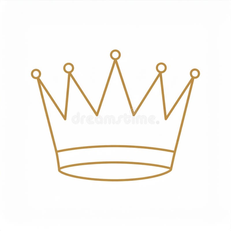 Golden Crown Vector Icon on White Background Symbol of Royalty and ...