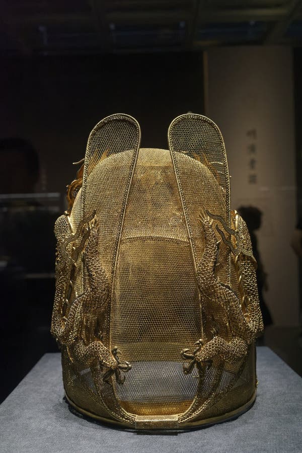 The Golden Crown Worn by the Ming Dynasty Emperor. Editorial ...