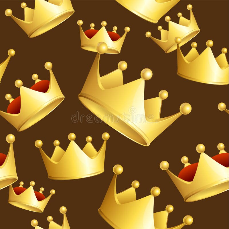 Golden Crowns Background Pattern. Vector Stock Vector - Illustration of ...