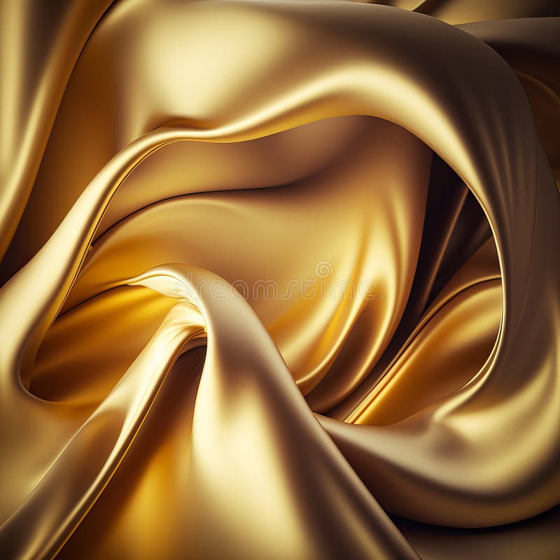 Golden Crumpled Cloth Generative AI Stock Illustration - Illustration ...