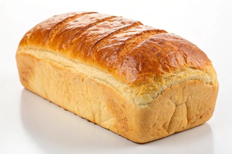 Golden Crust Loaf of Bread, Isolated on Clean White Surface, Generative ...