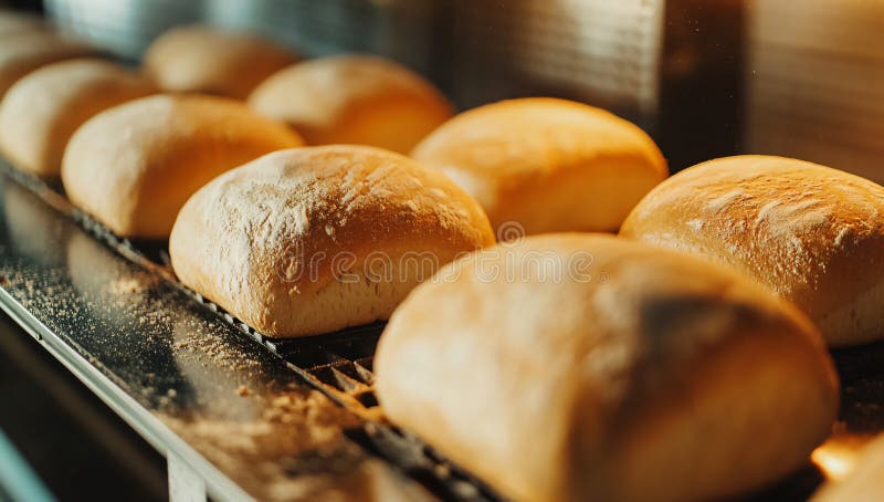 Golden Crusty Breads Baking in Oven High Quality Image Stock ...