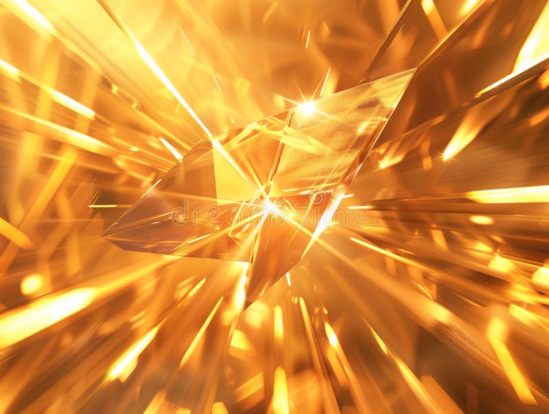 A Golden Crystal with a Starburst Effect Stock Illustration ...