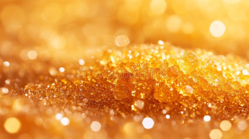 Golden Crystals Sparkling in Amber Light Stock Illustration ...
