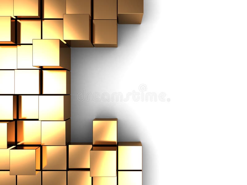 Abstract 3d Yellow or Golden Cubes Stock Illustration - Illustration of ...