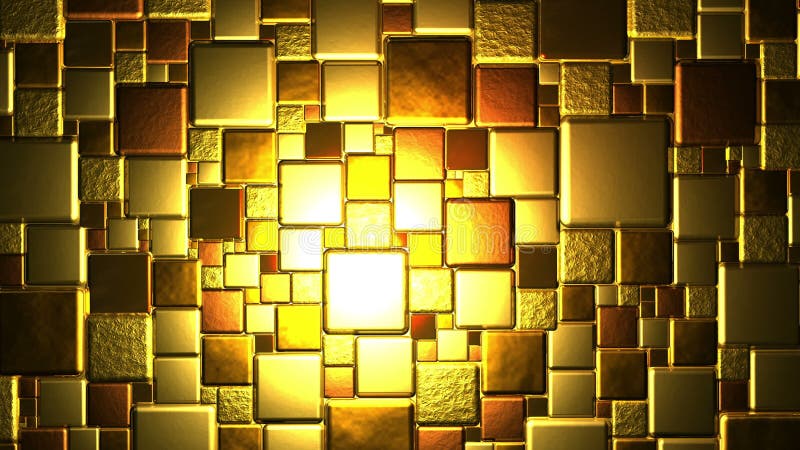 Golden Cubes Background in 4k Stock Video - Video of precious, glow ...