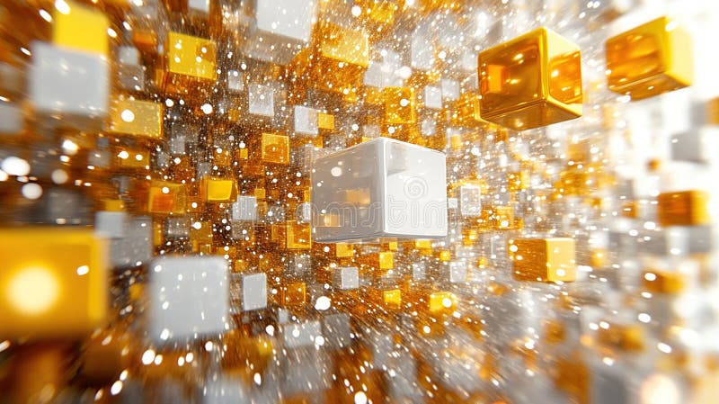 Golden Cubes Falling Space Stock Photos - Free & Royalty-Free Stock ...