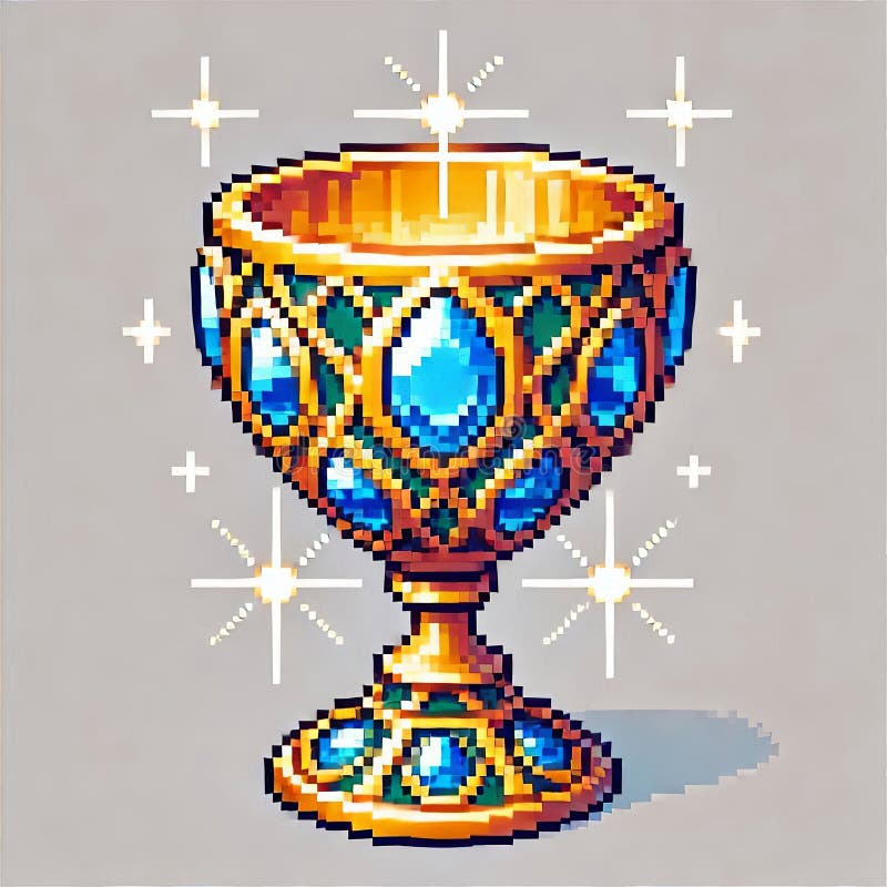 Golden Cup with Gems stock illustration. Illustration of golden - 360229142