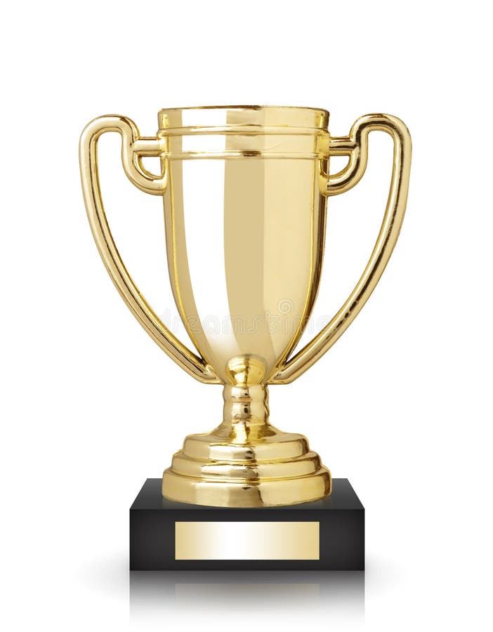 Forklift Truck Moves Golden Trophy Stock Image - Image of freight ...