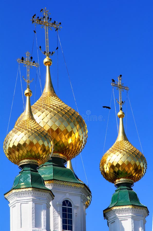 Golden cupolas stock photo. Image of crosses, flock, orthodox - 20969918