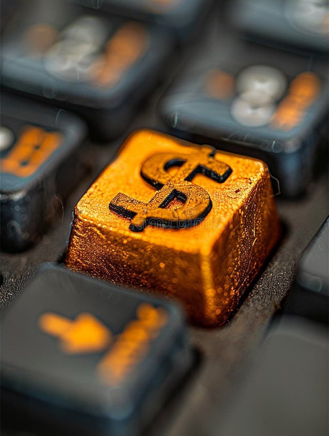 Golden Currency Symbol on Keyboard Stock Illustration - Illustration of ...