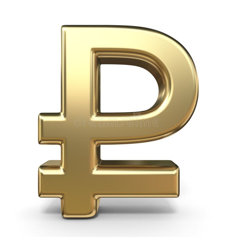 Golden Currency Symbol RUBLE 3D Stock Illustration - Illustration of ...