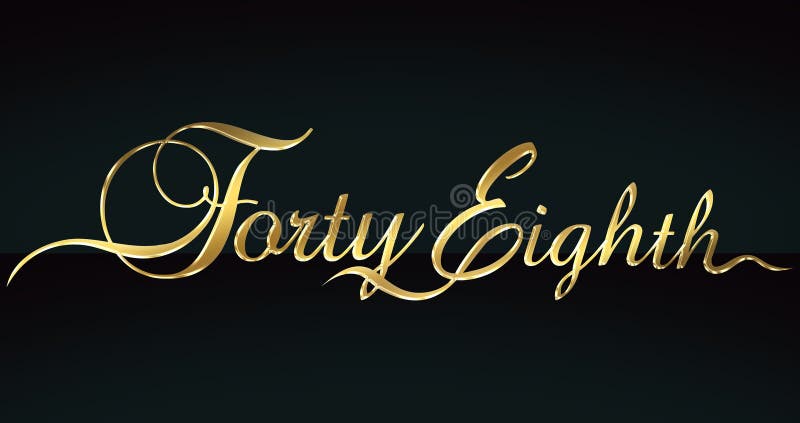 48th in Gold Letters Isolated on Transparent Background Stock Image ...