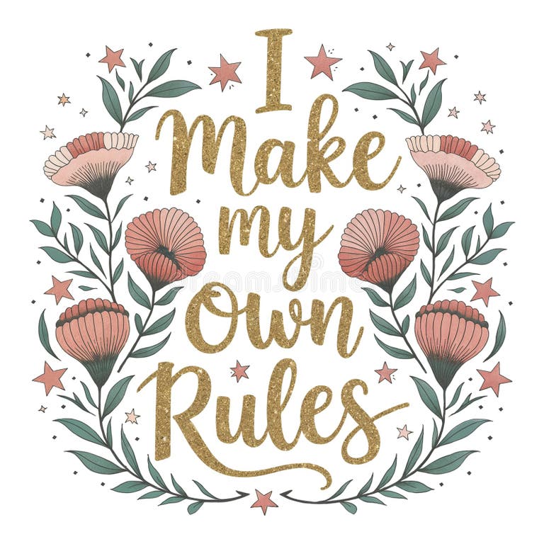 Golden Cursive Text Stating "I Make My Own Rules" is Surrounded by ...