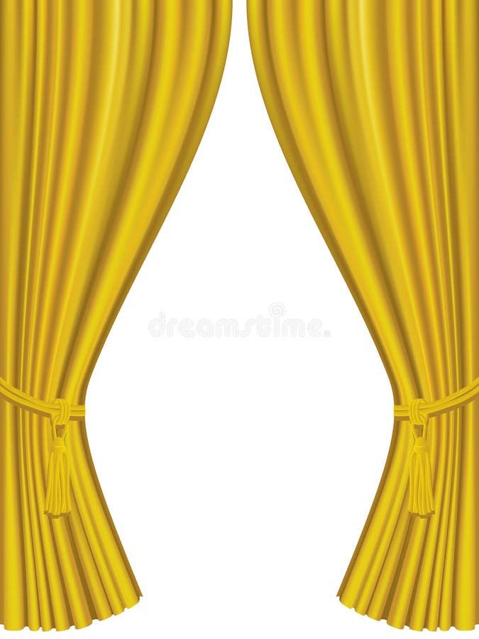 Golden Curtains stock vector. Illustration of performance - 11680162