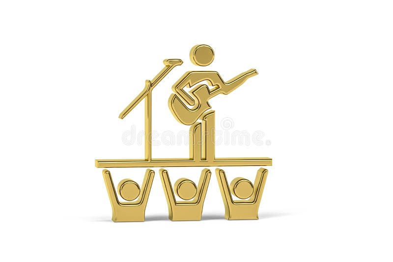 Golden 3d Concert Icon Isolated on White Background Stock Illustration ...