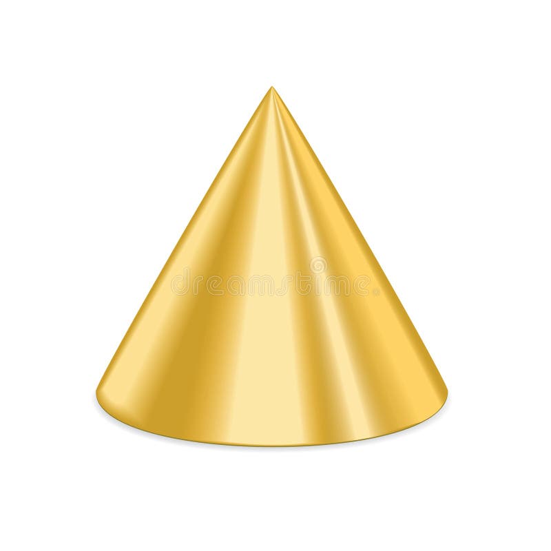 Golden 3d cone stock vector. Illustration of game, golden - 137576246