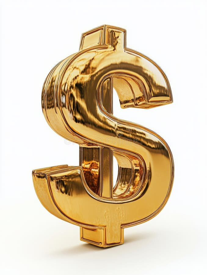 Golden 3D Dollar Sign Symbolizing Wealth and Prosperity. Stock Image ...