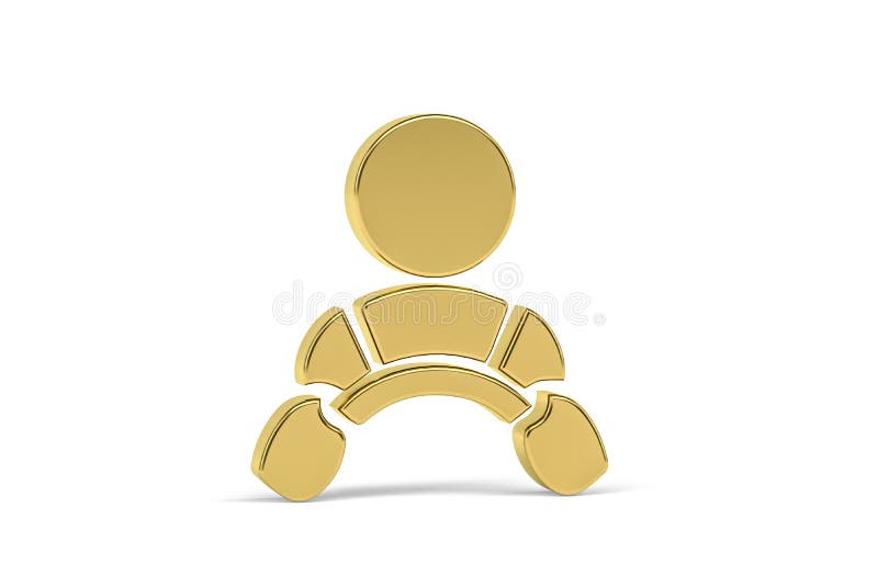 Golden 3d Driver Icon Isolated on White Background Stock Illustration ...